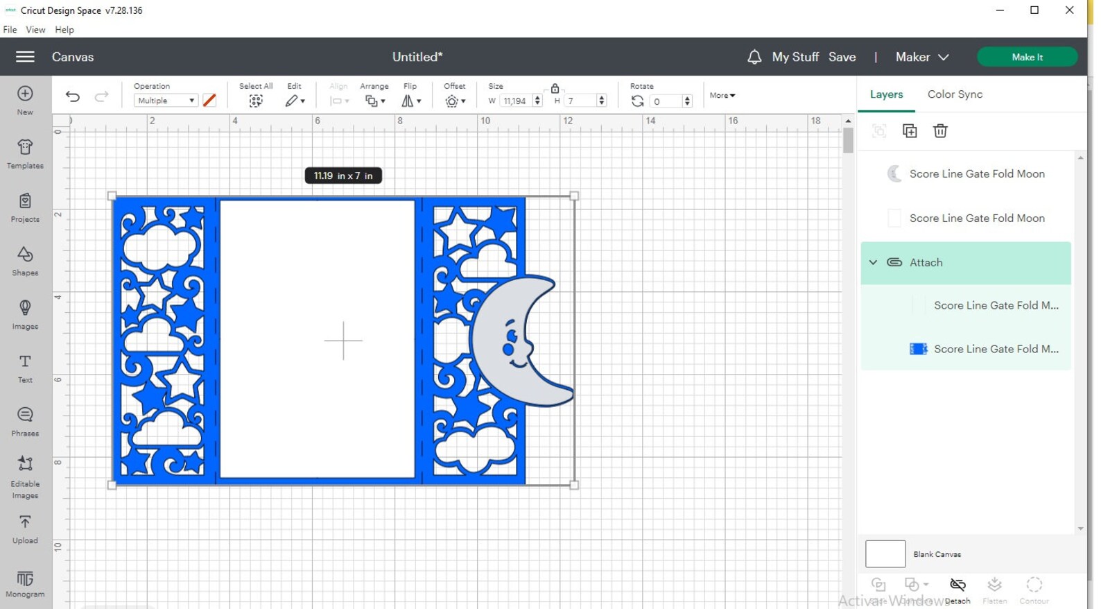 Gate Fold Card SVG Invitations Templates Baby Shower Moon - Etsy