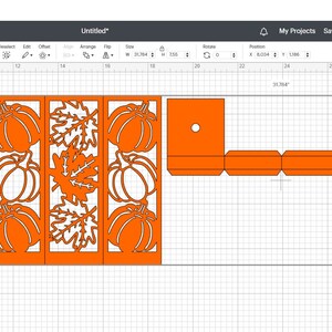 Fall SVG Lantern Template 3D Thanksgiving Dinner Decor Autumn Leaves ...