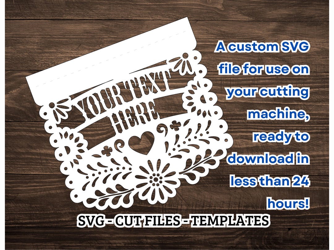Custom Cut File SVG Papel Picado Banner SVG Format Template Ready to ...