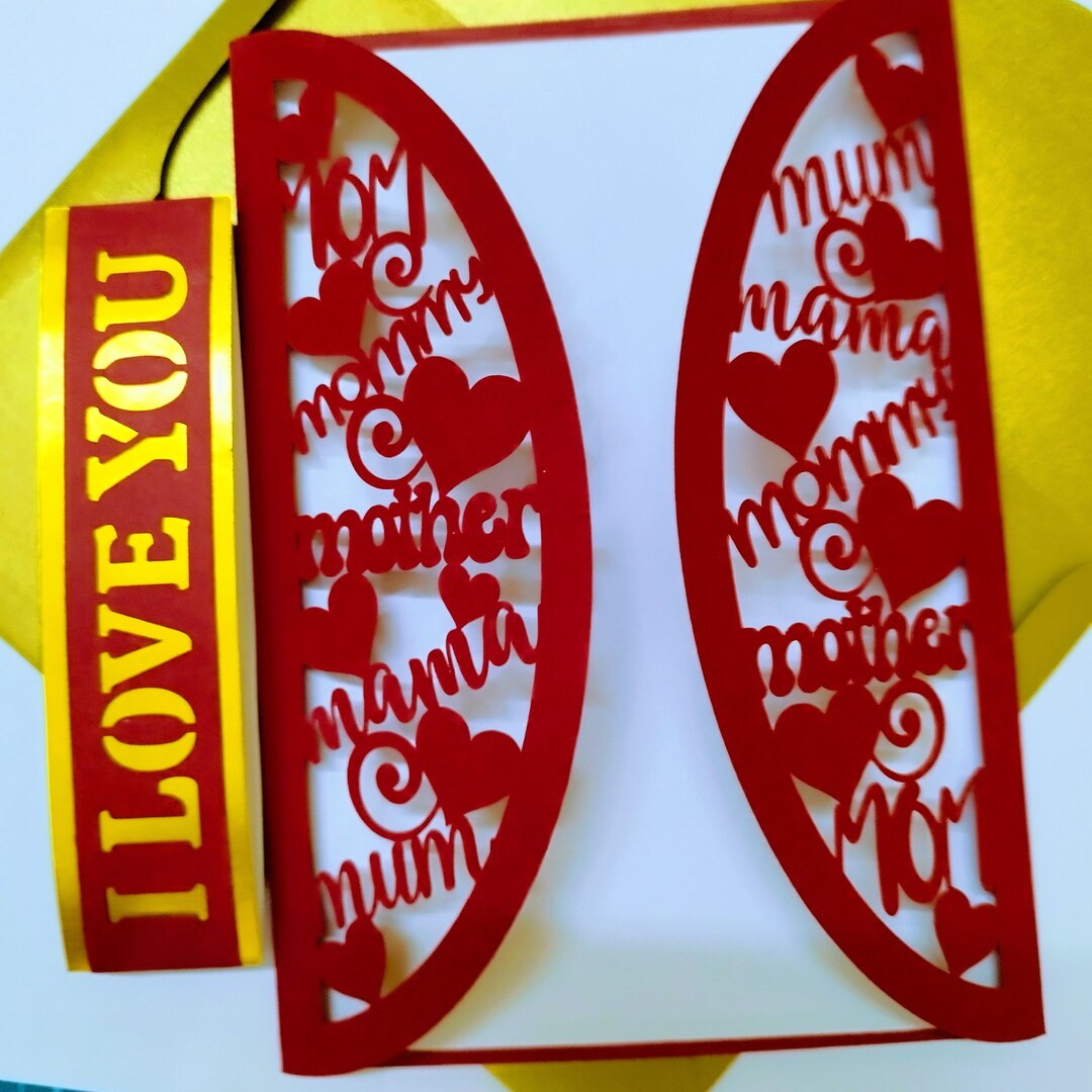 SVG Cut Files Cricut Mothers Day Card Template 5x7 Inches Happy Mother ...