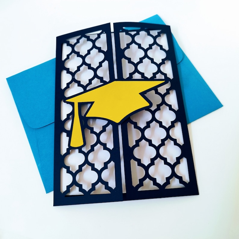 Graduation Cap Card SVG Cut File Class of 2026 Announcement Templates ...