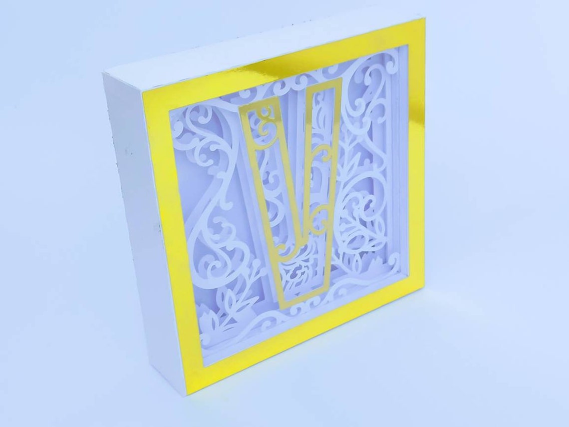 Letter V Shadow Box 3D Alphabet SVG Cut Files Cricut Letters - Etsy