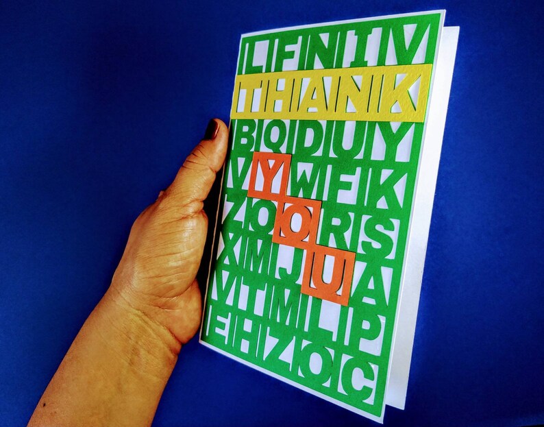 Word Search Card SVG Cut Files Cricut Maker Thank You Cards - Etsy