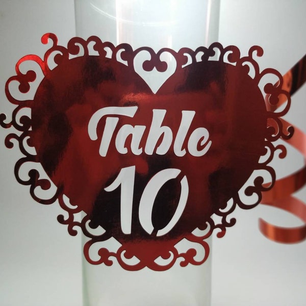Heart Table Numbers - Etsy