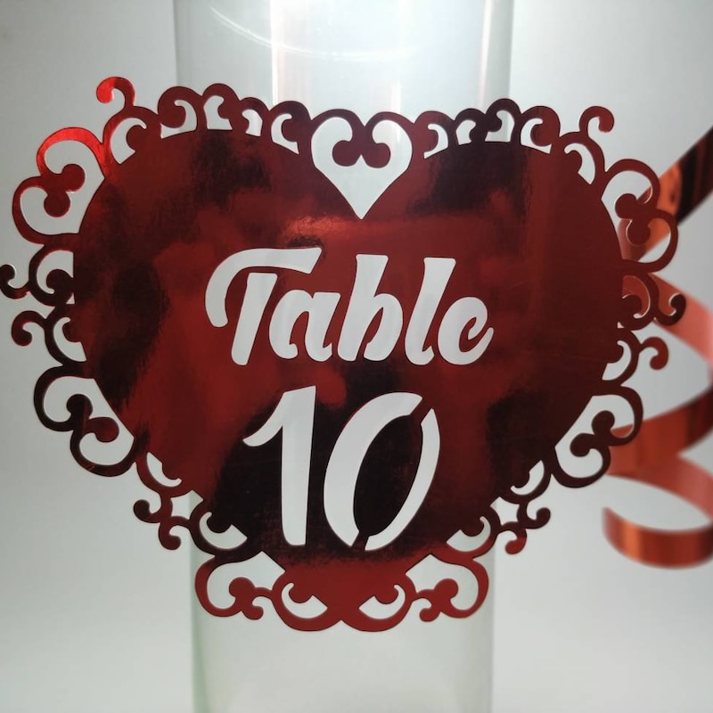 Heart Table Numbers - Etsy