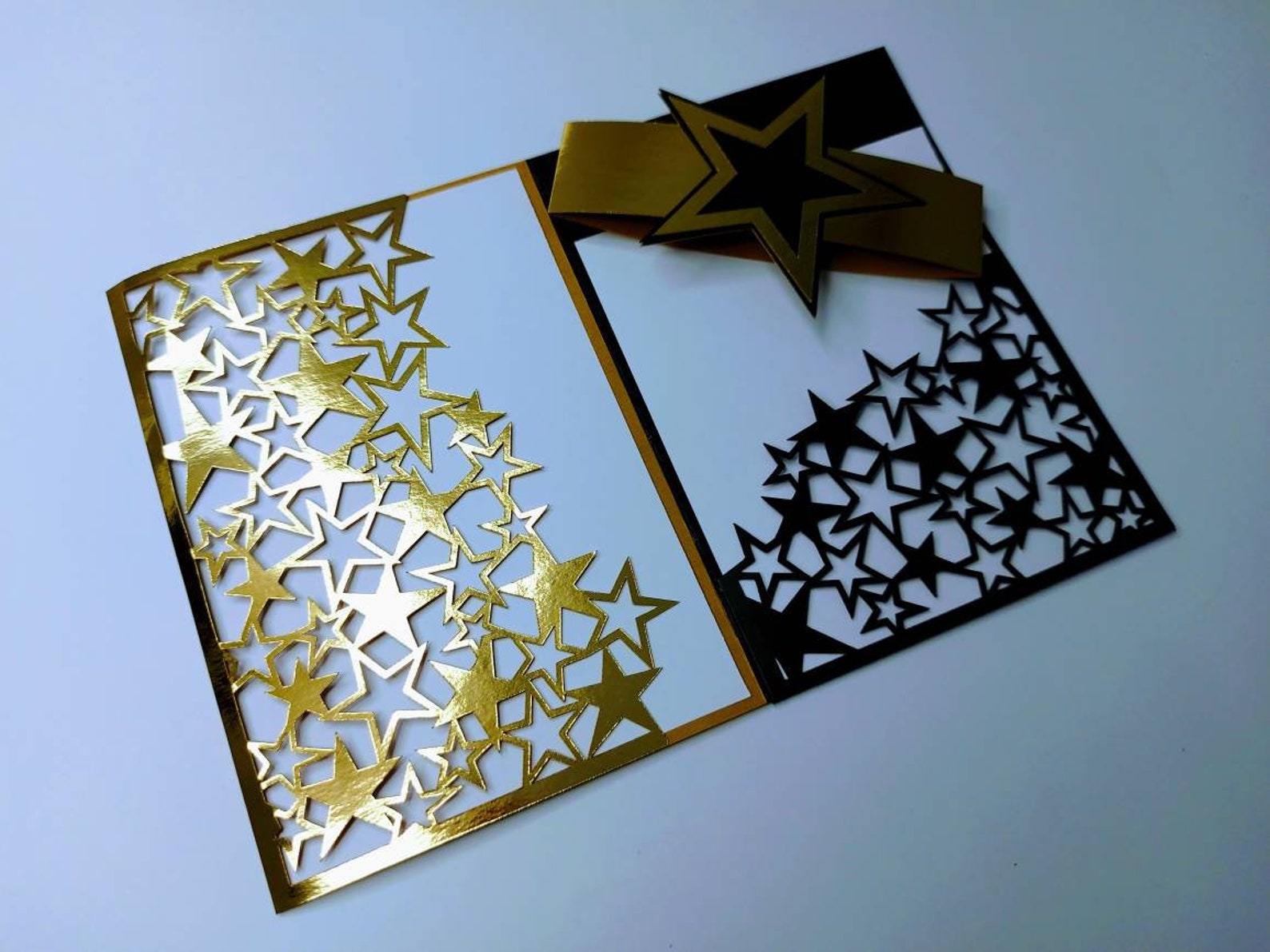 Stars Tri Fold Pocket Card SVG Cricut Cut File Star Template - Etsy ...
