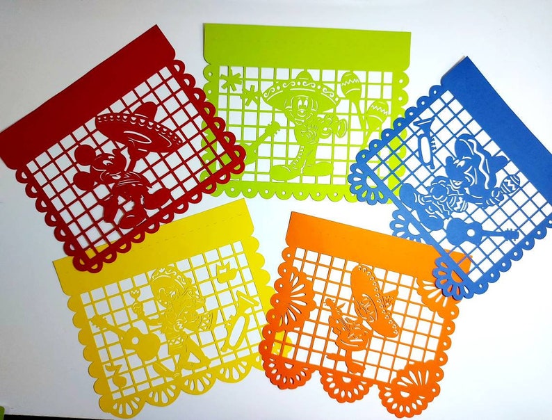 Buy 5 SVG PAPEL PICADO Cut Files Templates Cricut Mexican Fiesta Party ...