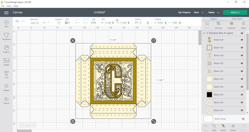 Letter C Shadow Box 3D Alphabet SVG Cut Files Cricut Letters - Etsy