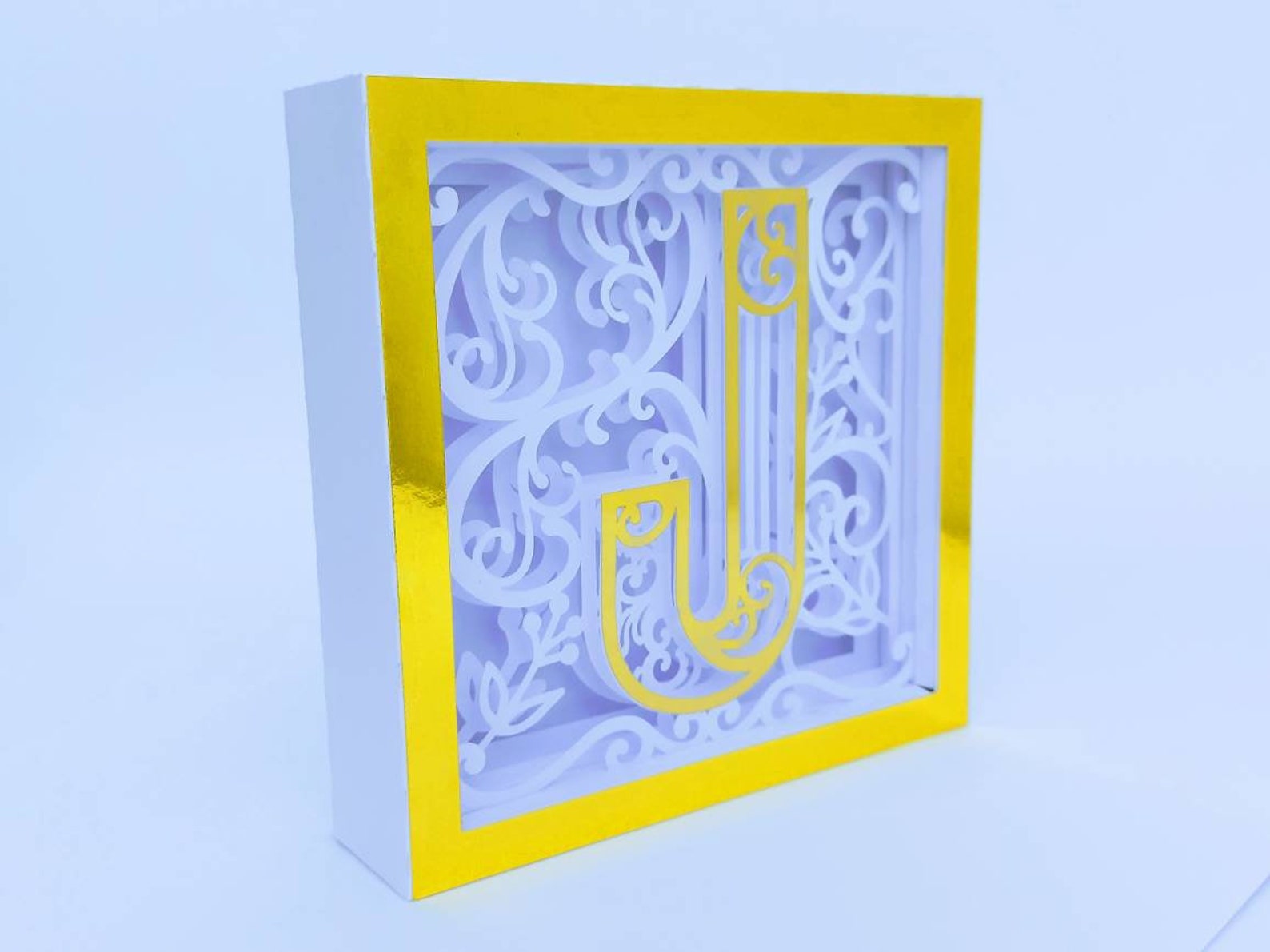 Letter J Shadow Box 3D Alphabet SVG Cut Files Cricut Letters Lightbox ...