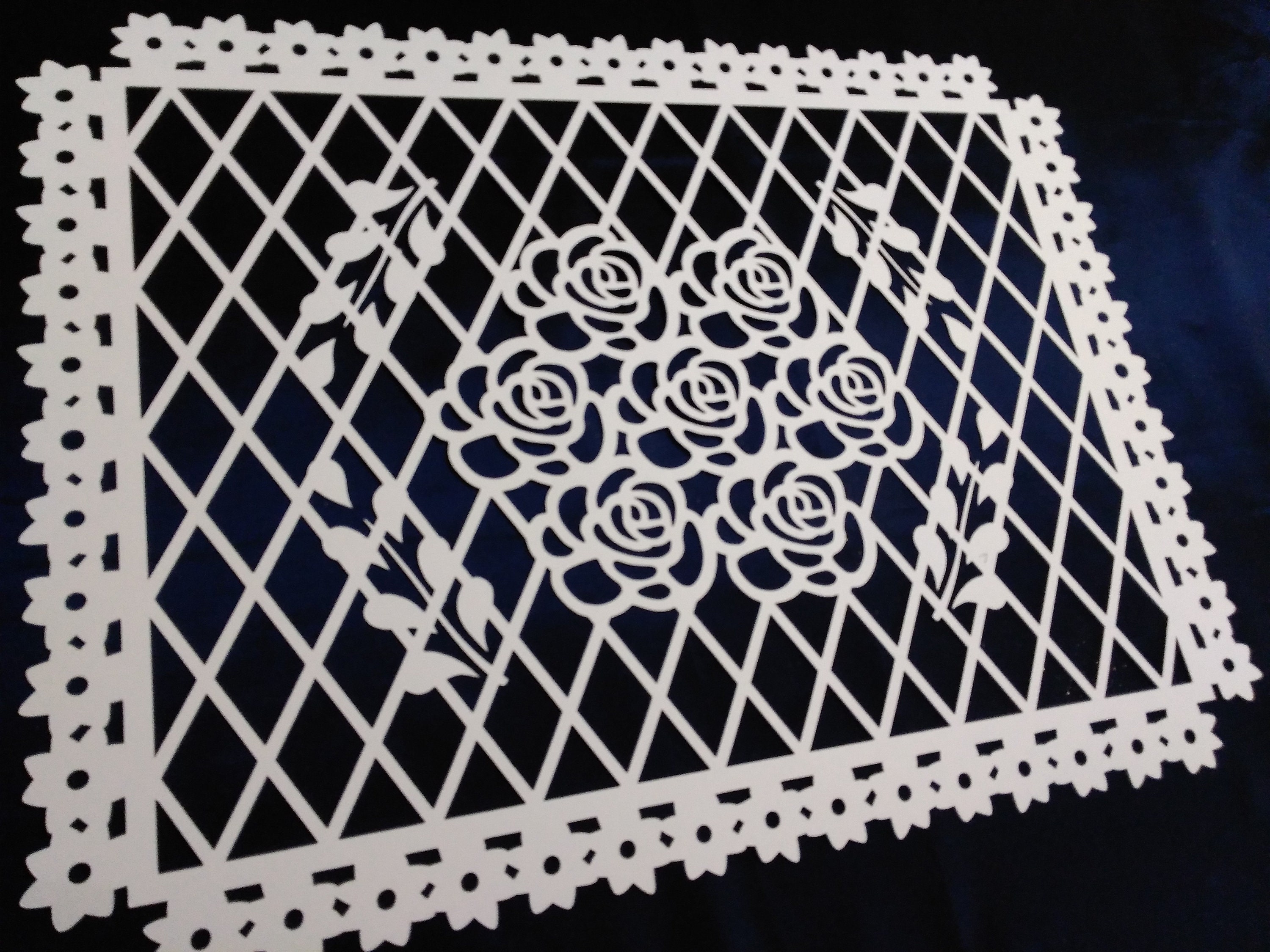 SVG Paper Cut Table Runner Template Roses Wedding Anniversary - Etsy