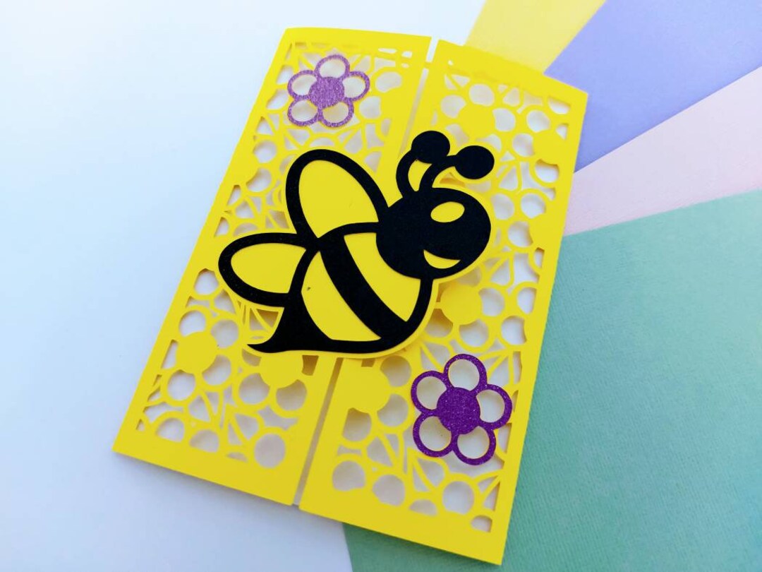Bee Spring Cards SVG Cut Files Cricut Templates Spring Flowers Bees ...