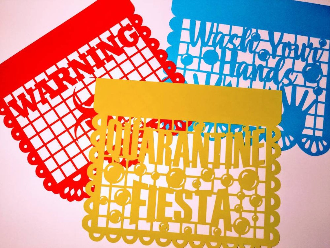 6 SVG Cut Files Cricut Banners Papel Picado Templates Face | Etsy