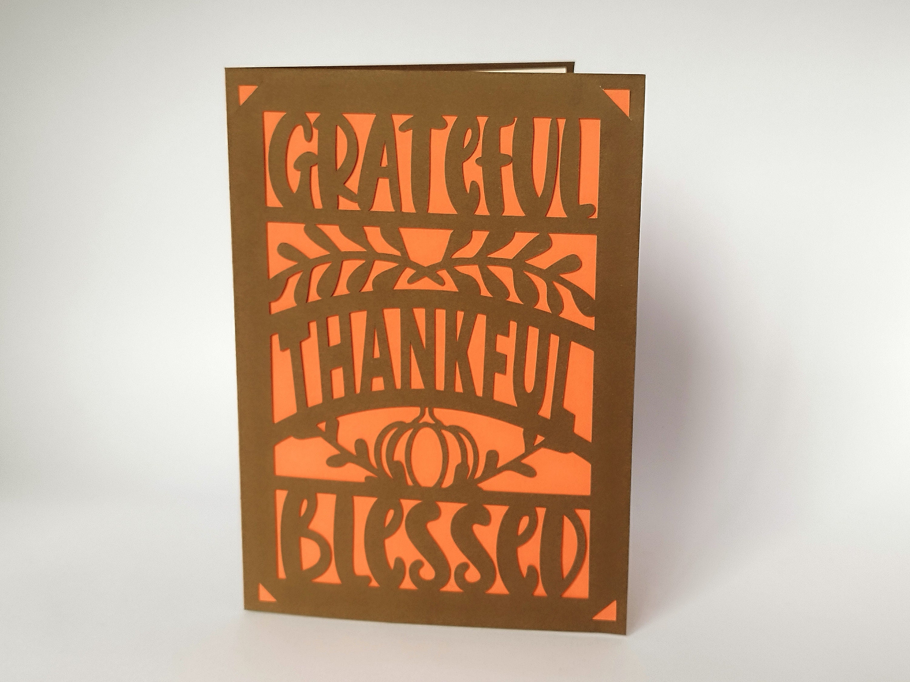 SVG Pumpkin Cut Files Cricut HAPPY THANKSGIVING Day Folder Card ...