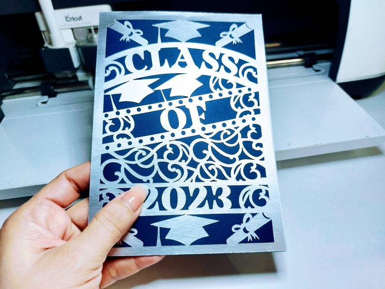 CLASS OF 2026 Card SVG Cricut Cut Files Folder Card Template Invitation ...