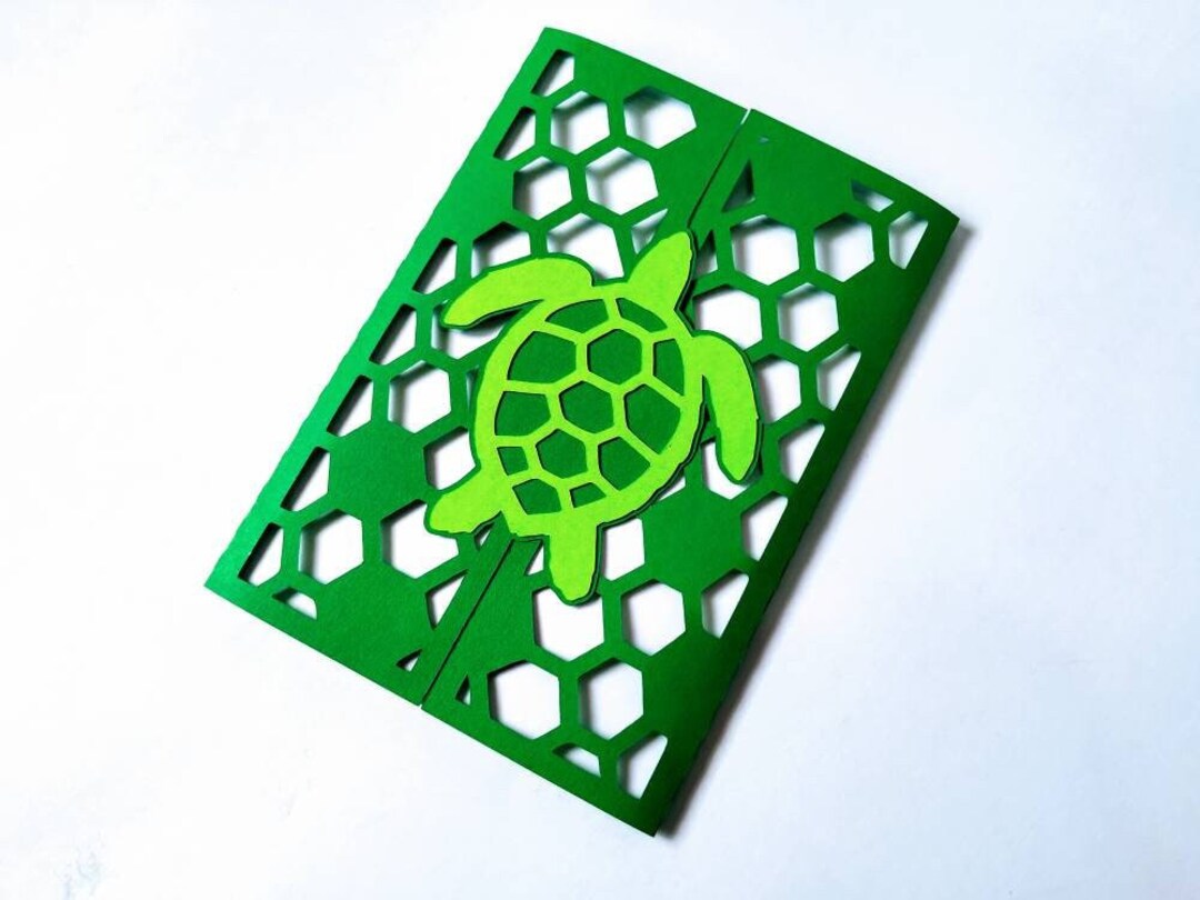SVG Cricut File Gate Fold Card Turtle Tortoises Birthday Card ...