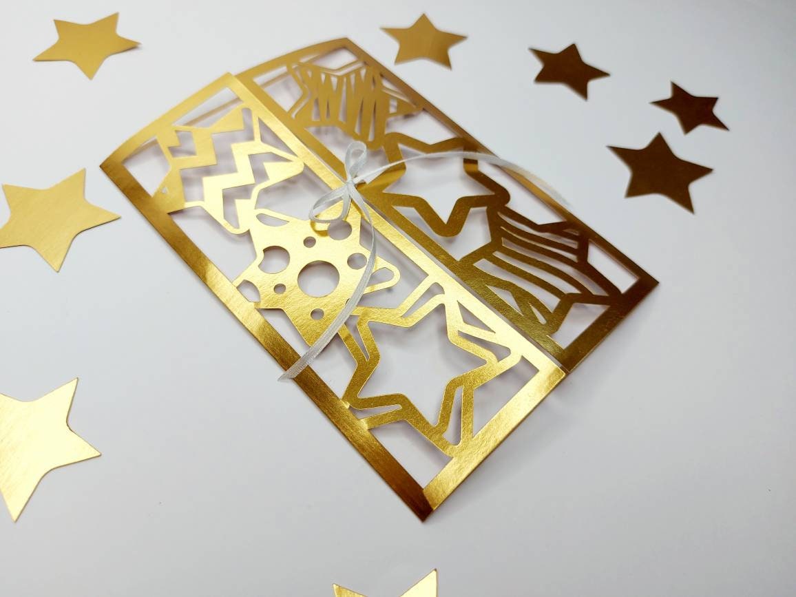Stars Gate Fold Card SVG Invitations Templates Birthday Cut - Etsy Canada