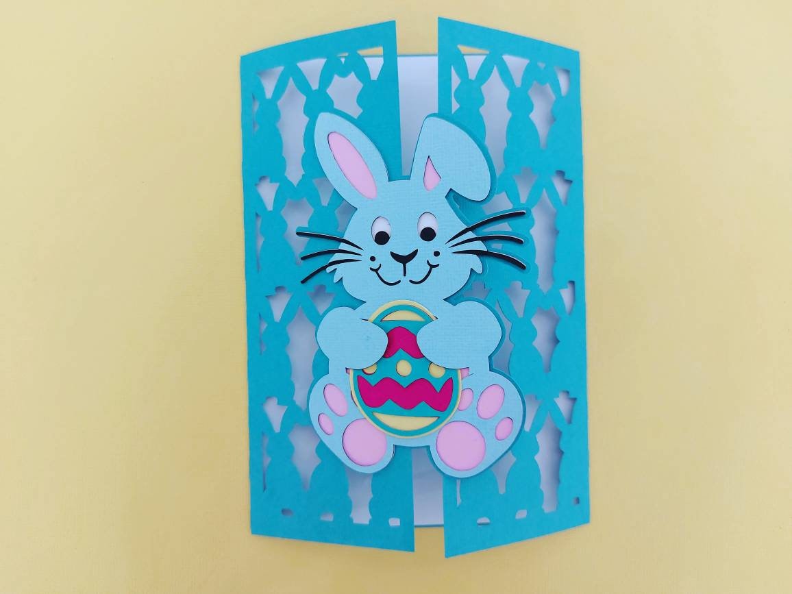 Easter Bunny SVG Gate Fold Card Cricut Silhouette Cameo Laser - Etsy UK