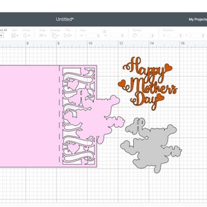 SVG Cut Files Cricut Mothers Day Card Cricut Template Hearts Happy ...