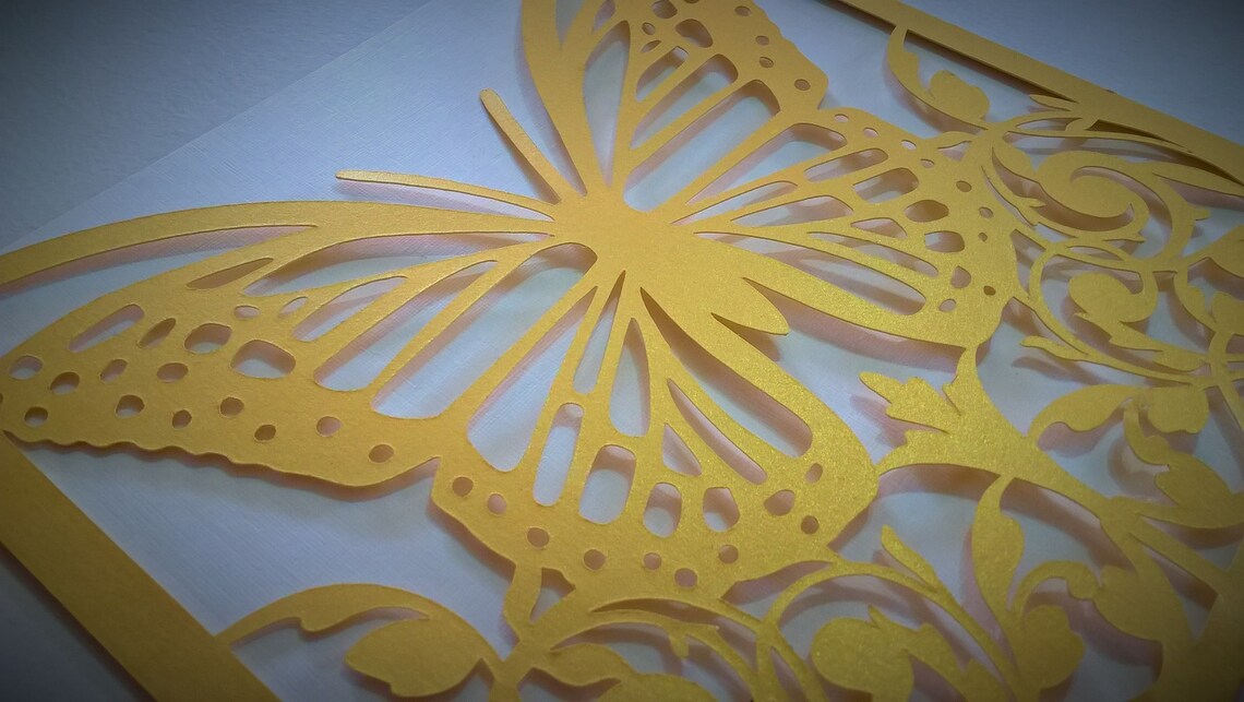 Monarch Butterfly Envelope SVG Template Cutting File. Birthday | Etsy