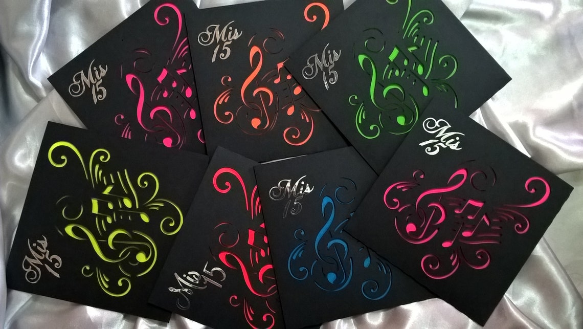 SVG Envelope Musical Invitation Template. Music Themed Party. | Etsy