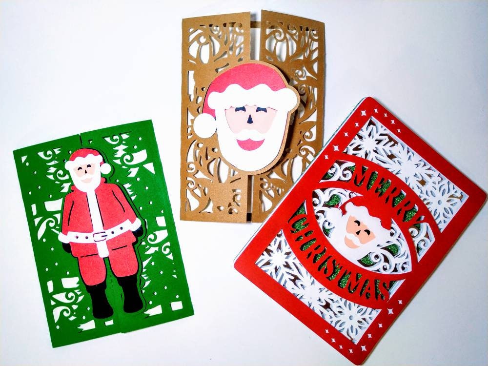 SVG Files Santa Claus TEMPLATES Cricut Merry Christmas Layered Card ...