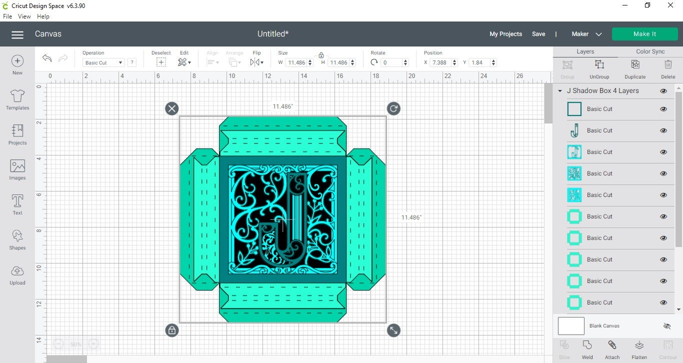 Letter J Shadow Box 3D Alphabet SVG Cut Files Cricut letters | Etsy