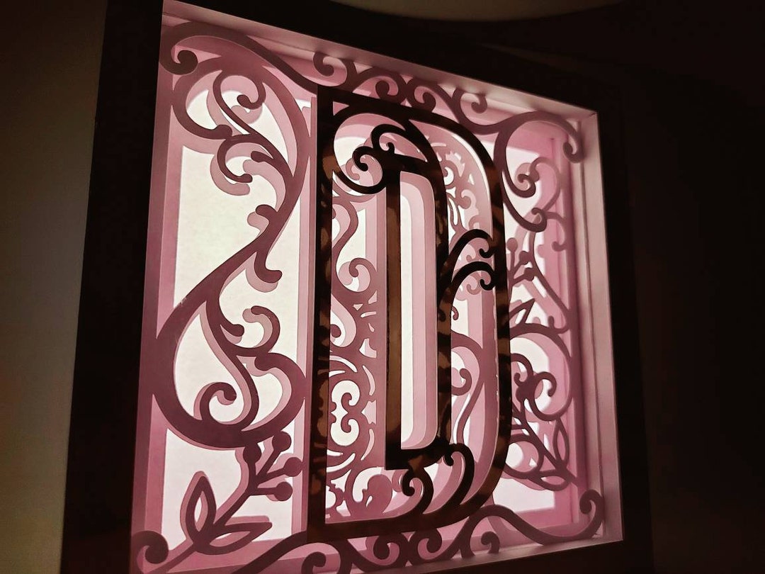 Letter D Shadow Box 3D Alphabet SVG Cut Files Cricut Letters Lightbox ...