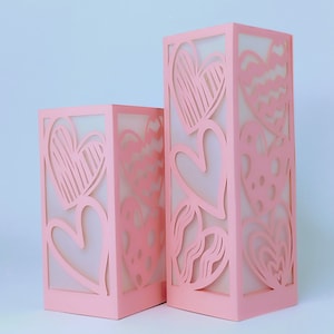 SVG Paper Lantern Cricut Cut File Decor Gifts Romantic Love Hearts ...