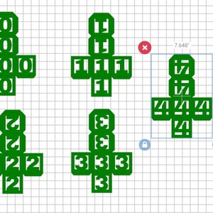 3D SVG Cube Numbers Cut Files Cricut Templates Baby Shower Birthday ...