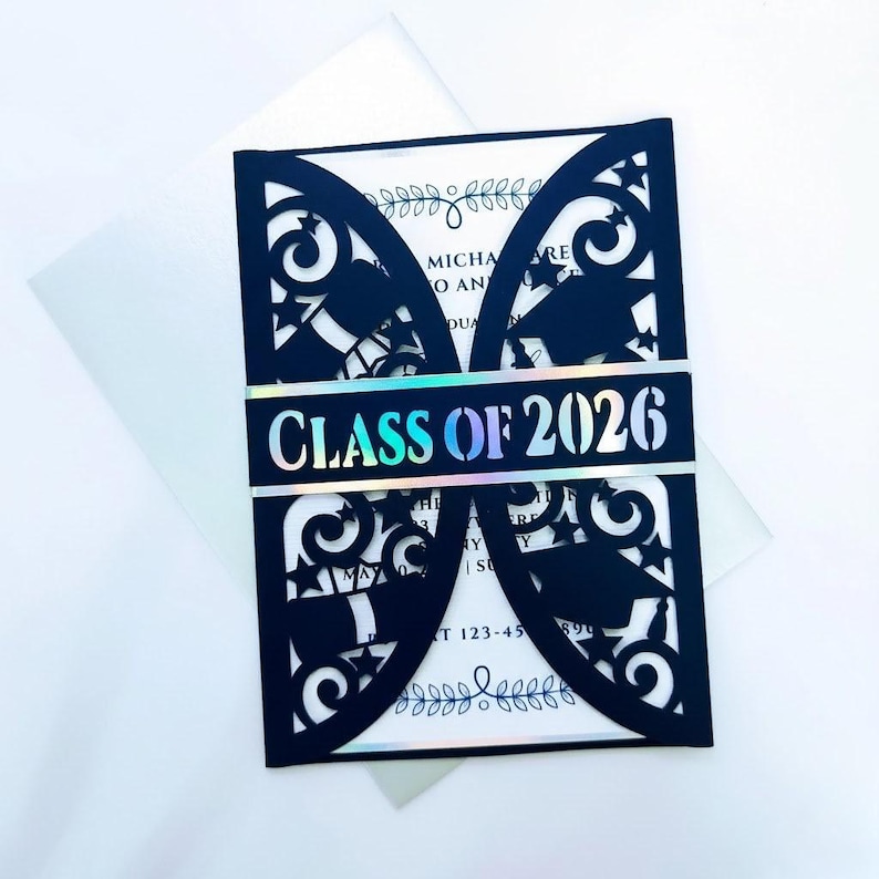 Class of 2026 Graduation Card SVG Template, Gate Fold Invitation ...