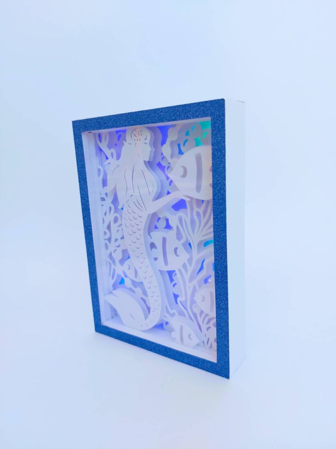 Mermaid Shadow Box Lightbox Template Cricut SVG Cut Files 5x7 - Etsy