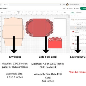 SVG Gate Fold Card Laser Cut Wedding Invitation Template Cricut Cut ...