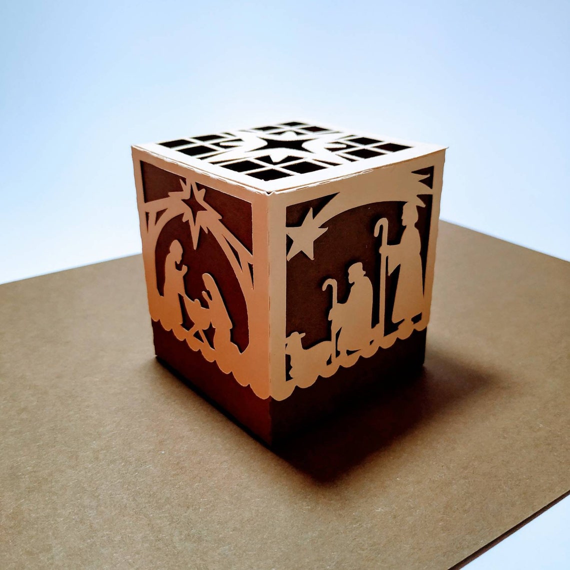 Christmas Ornament Box SVG Template Round Ball Manger Favor - Etsy