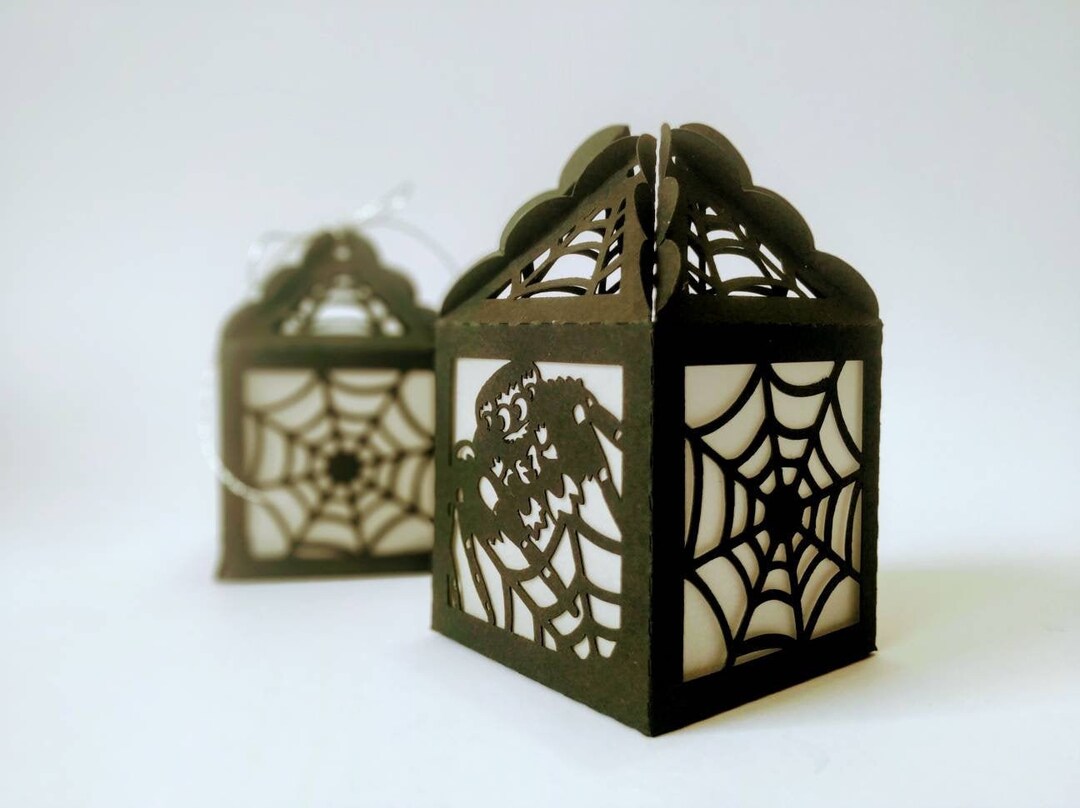 SVG Favor Box Cut Files Cricut Spider Candy Box Template Happy Birthday ...