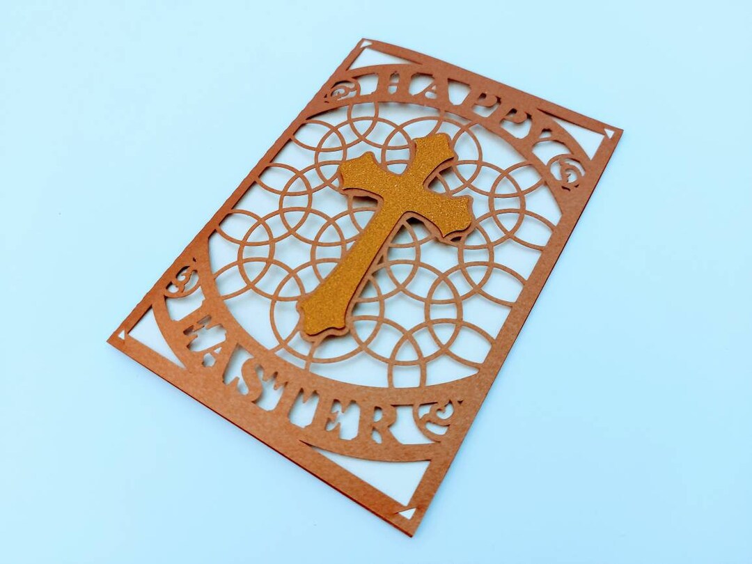 Happy Easter Card SVG Cricut Cut Files Templates Silhouette Cameo Cross ...