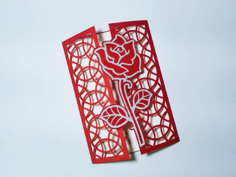 SVG Cricut Laser Cut Invitation Roses Template Enchanted Rose - Etsy