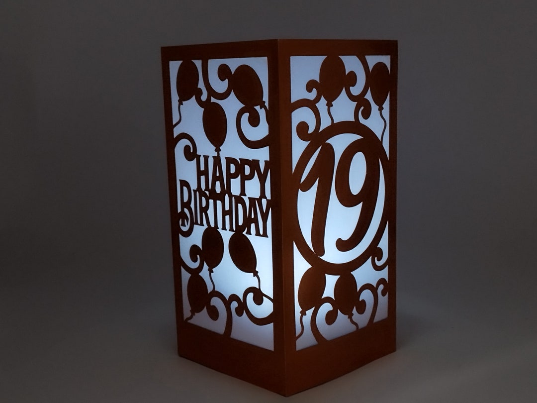 SVG Template Happy Birthday Lantern Customizable SVG Name Age Number ...