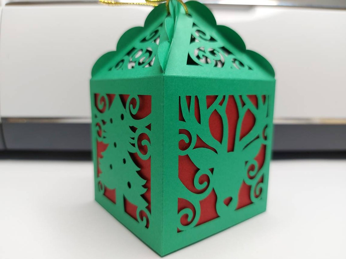 SVG Cricut Files Christmas Box Tree Reindeer Favor Box Gift Box ...