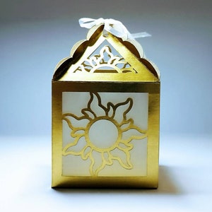 Favor Box 3D SVG Template Sun Gift Box Fairy Tales Grimm Brothers Girl ...