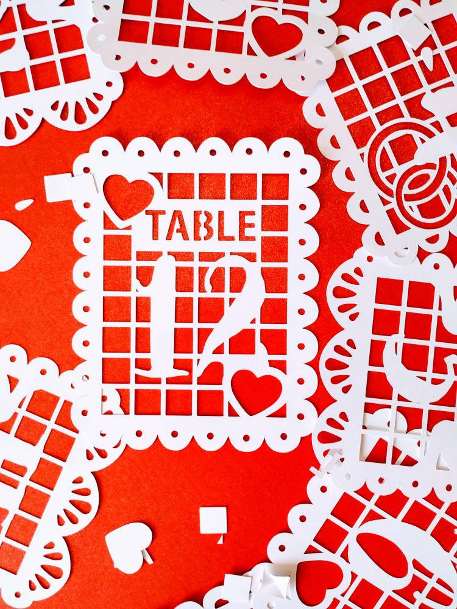 12 SVG Table Numbers Template Centerpieces Papel Picado | Etsy