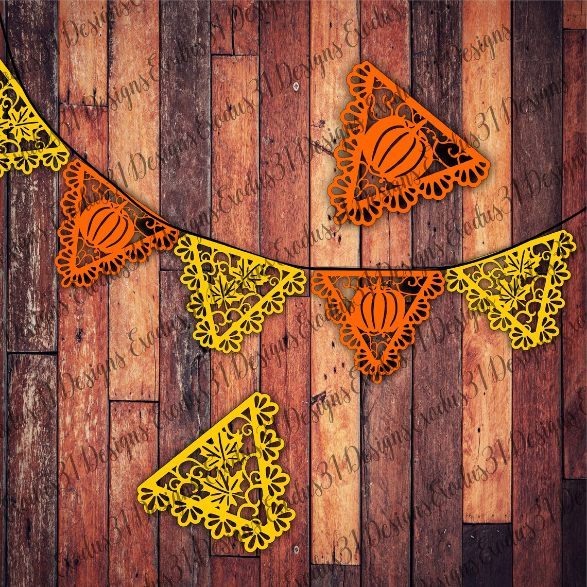 2 SVG Papel Picado Cutting Files Templates Thanksgiving Decor - Etsy Canada