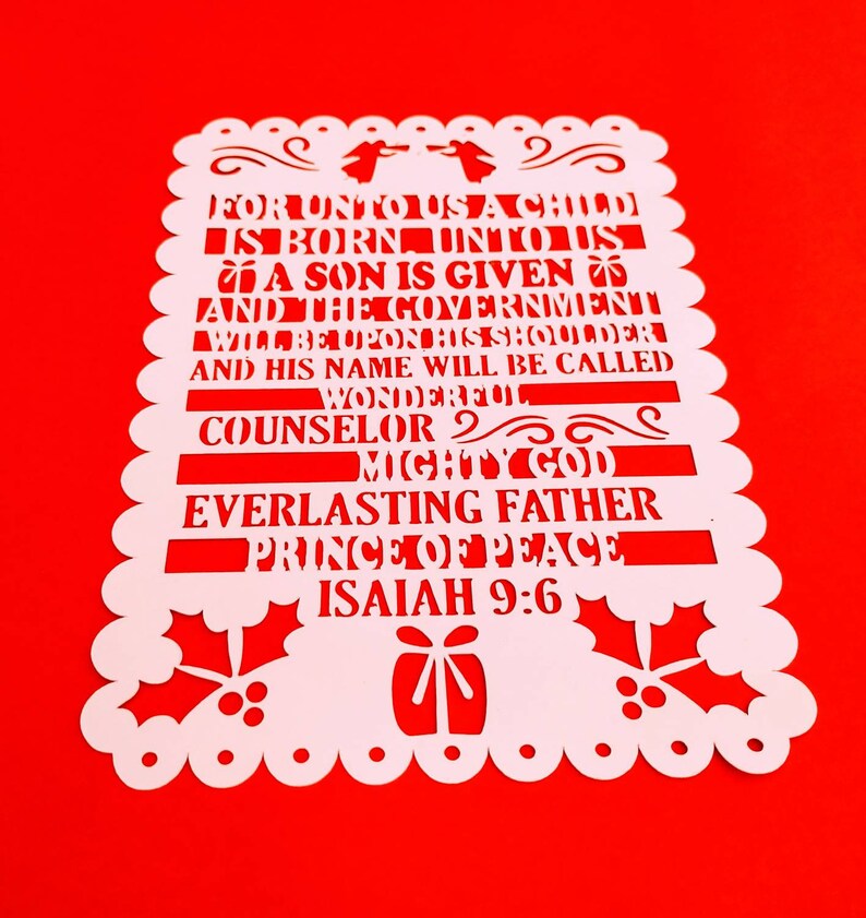 SVG Template Isaiah 9:6 PAPEL PICADO a Son is Given Bible | Etsy