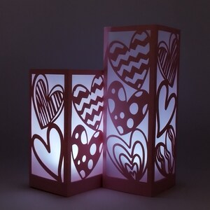 SVG Paper Lantern Cricut Cut File Decor Gifts Romantic Love Hearts ...