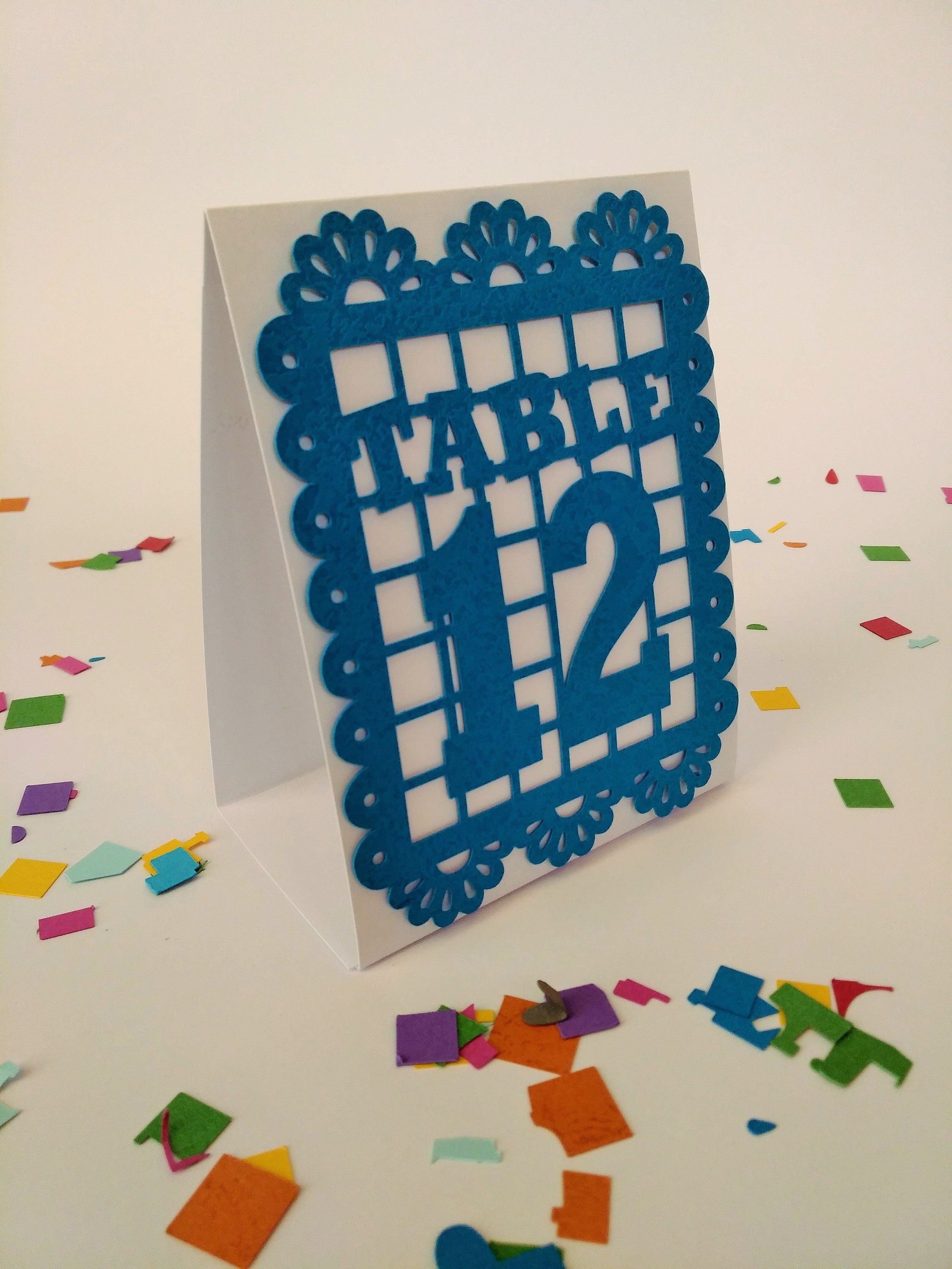 12 Table Numbers Papel Picado Svg Templates Confetti Themed Etsy Uk