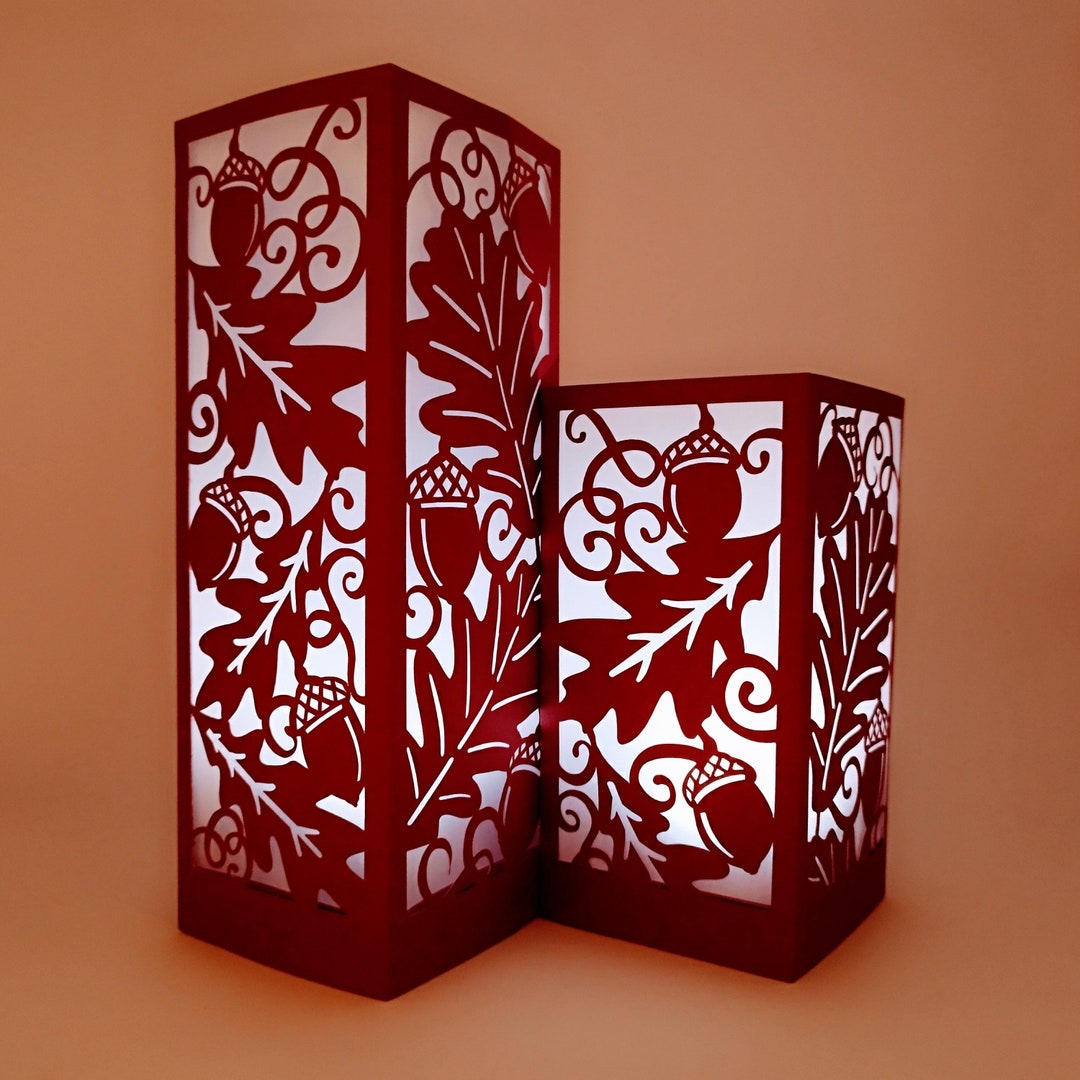 Set 2 SVG Lantern Template 3D Thanksgiving Dinner Decor Harvest ...