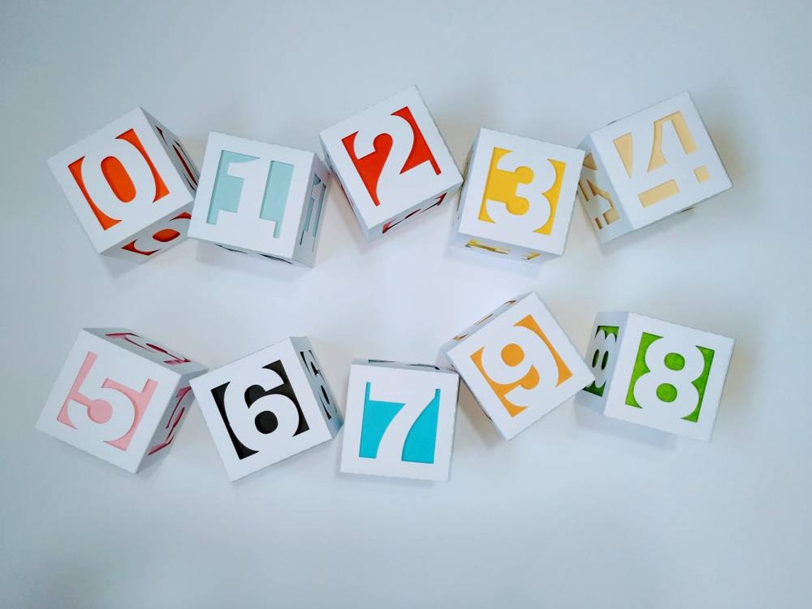 3D SVG Cube Numbers Cut Files Cricut Templates Baby Shower Birthday ...