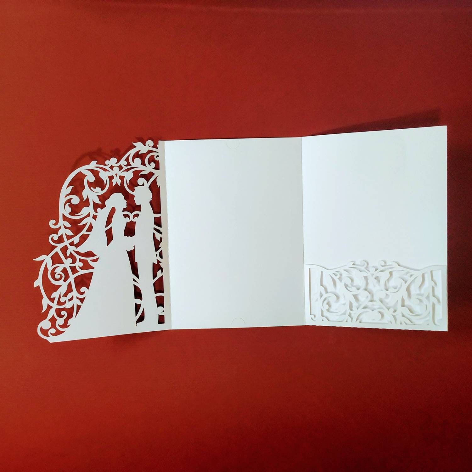 5x7 SVG Bride and Groom Tri Fold Card Cut File Template Laser Cut ...