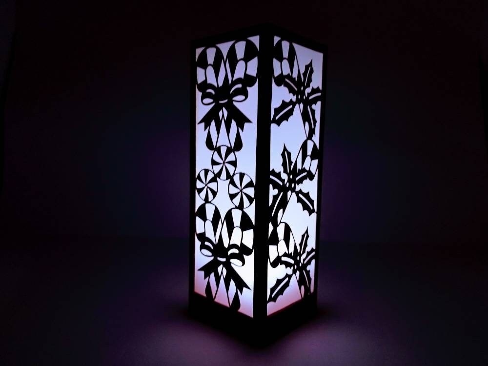 Candy Cane SVG Paper Lantern Centerpiece 3D SVG Template - Etsy