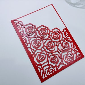 SVG Laser Cut Wedding Invitation Cesia Roses Cricut Envelope Card Cut ...