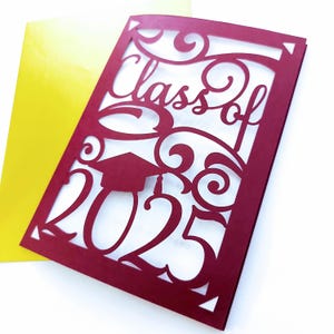 SVG Graduation Invitation Folder Card Class of 2025 2026 Cricut Cut ...